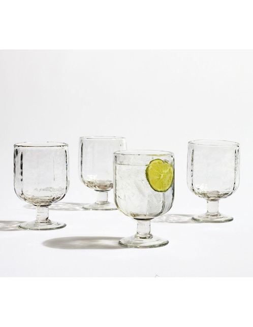 Set de copas para agua Hammered de vidrio 1